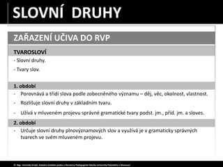 Slovní druhy na 1. stupni ZŠ | PPTX