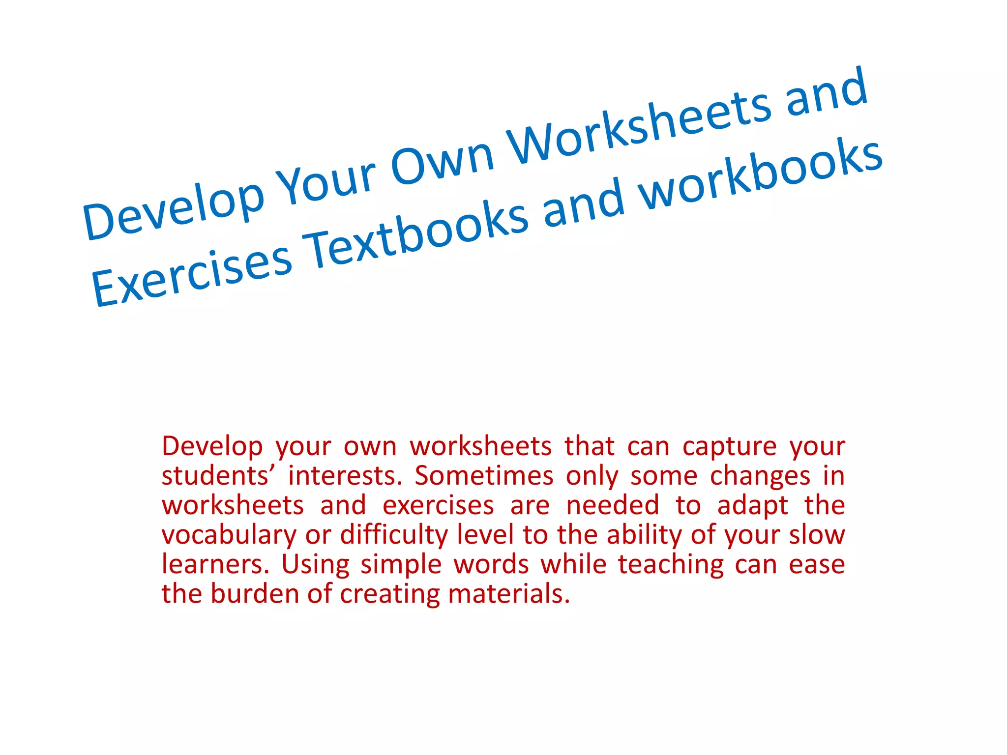 Ways to teach and guide Slow learners | PPTX