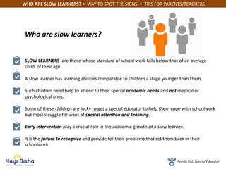 Characteristics of a Slow Learner | PPT