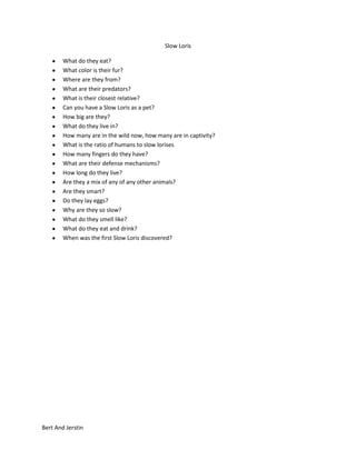 Slow loris (2) | DOCX