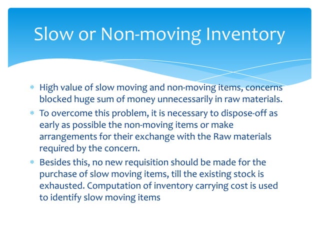 Slow Or Non Moving Inventory, Dispose Off Or | PPTX | Business ...