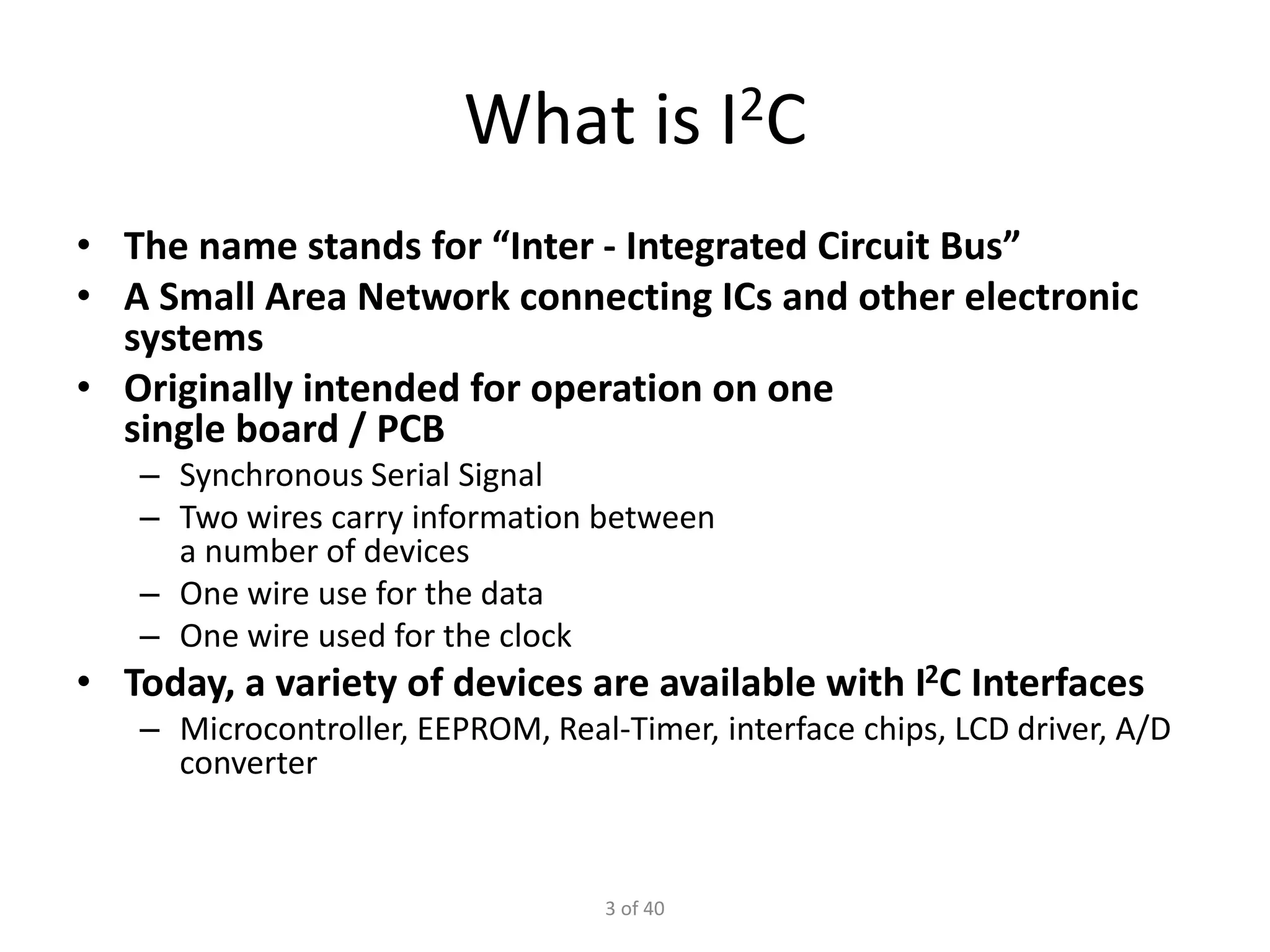 Slow peripheral interfaces (i2 c spi uart) | PPTX | Computer Networking | Computing