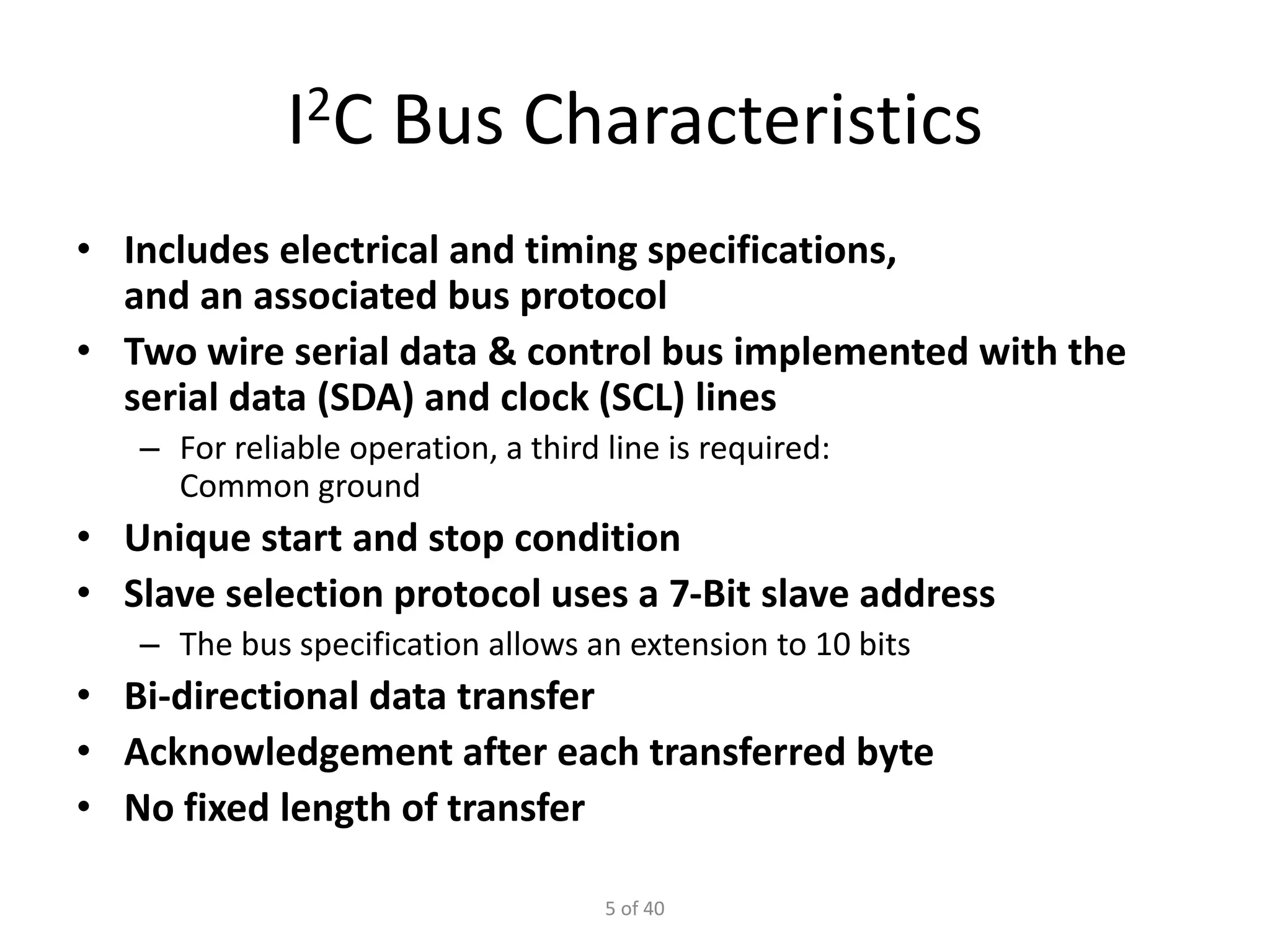Slow peripheral interfaces (i2 c spi uart) | PPTX | Computer Networking | Computing