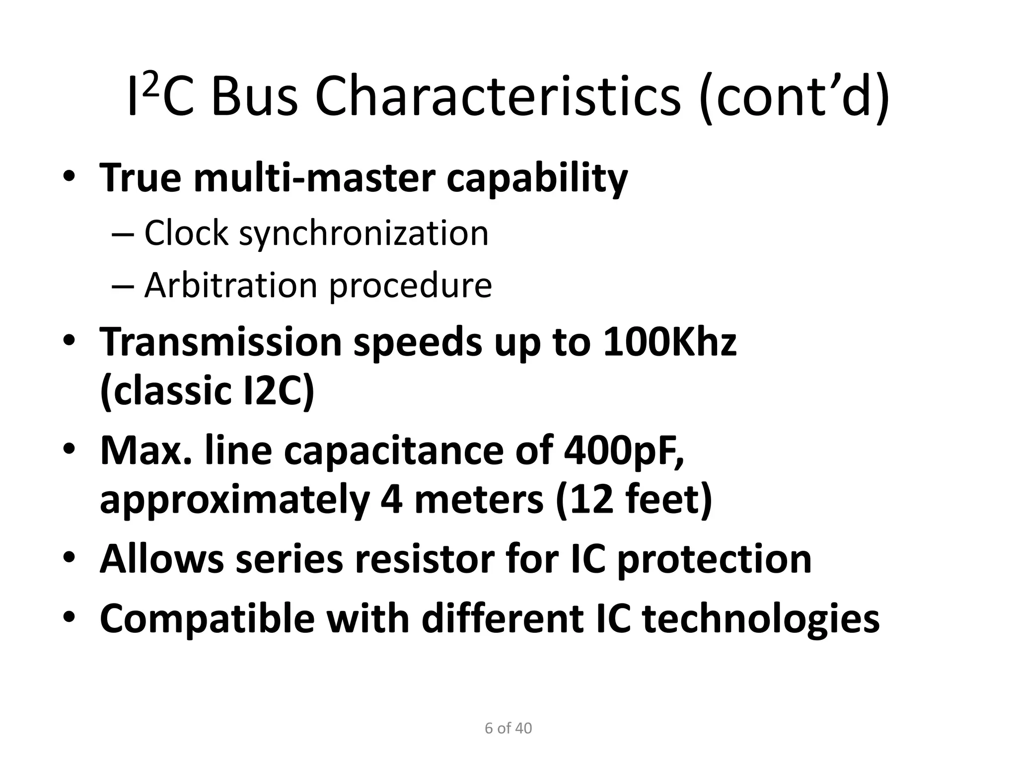 Slow peripheral interfaces (i2 c spi uart) | PPTX | Computer Networking | Computing