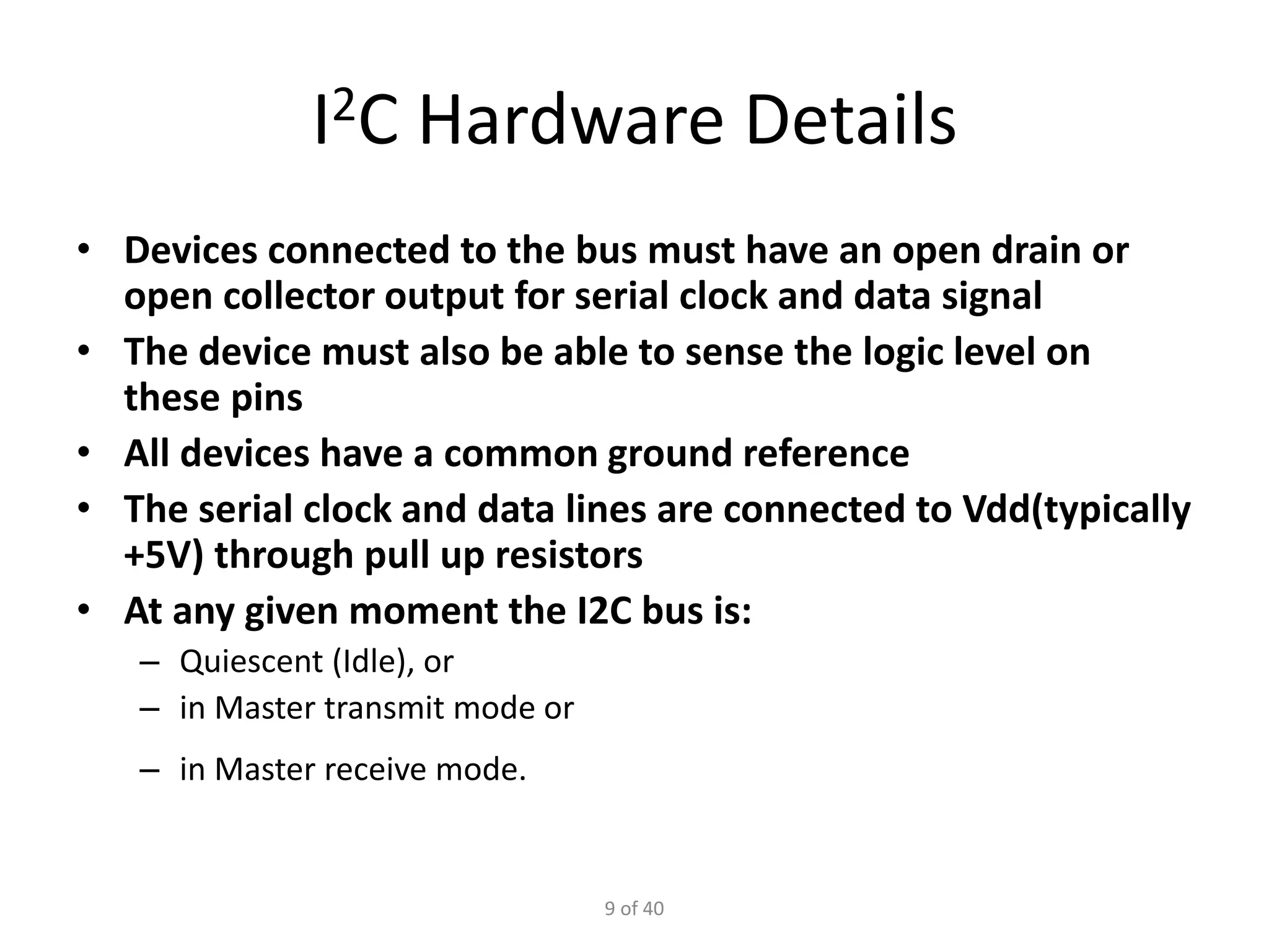 Slow peripheral interfaces (i2 c spi uart) | PPTX | Computer Networking | Computing