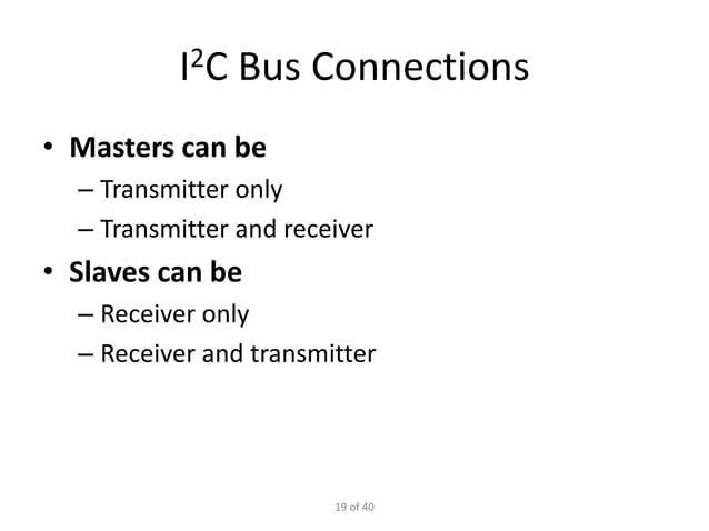 Slow peripheral interfaces (i2 c spi uart) | PPTX | Computer Networking | Computing
