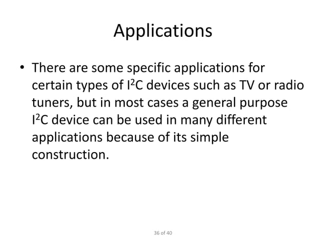 Slow peripheral interfaces (i2 c spi uart) | PPTX | Computer Networking | Computing