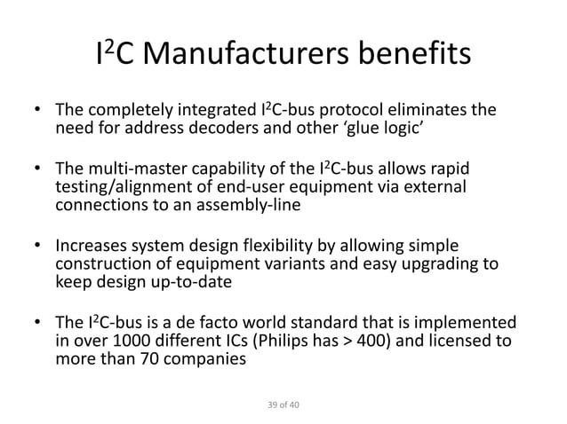 Slow peripheral interfaces (i2 c spi uart) | PPTX | Computer Networking | Computing