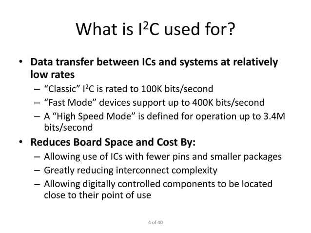 Slow peripheral interfaces (i2 c spi uart) | PPTX | Computer Networking | Computing