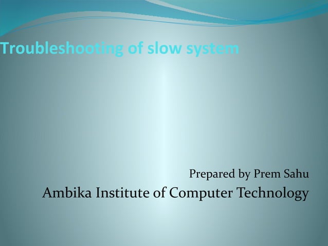 Slow system troubleshooting | PPS | Data Storage and Warehousing ...