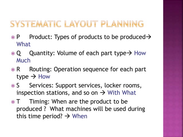Systematic layout planning | PPTX