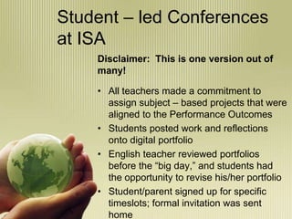 Student Led Portfolio Conferences | PPTX