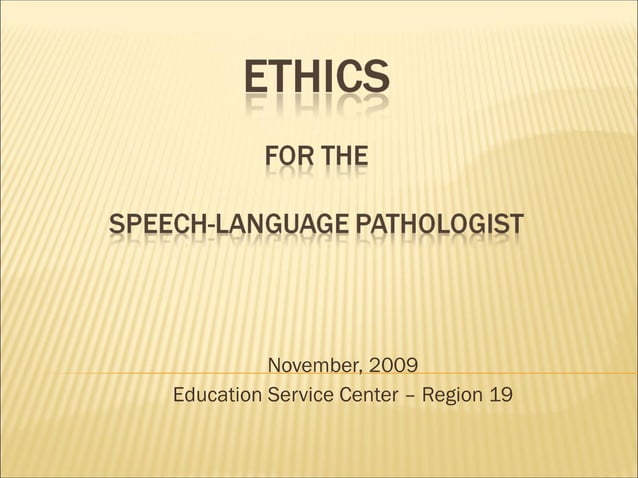 Slp Ethics | PPT