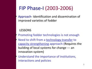 Fodder Adoption and Innovation Projects (FAP and FIP) | PPT