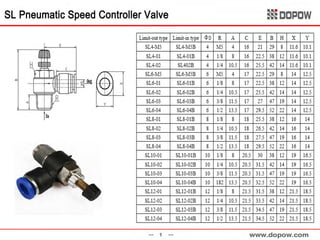 SL Pneumatic Speed Controller Valve-Dopow | PDF