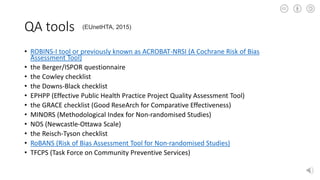 Quality assessment in systematic literature review | PDF