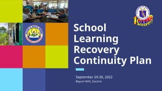 LEARNING CONTINUITY PROGRAM AND PLAN FOR EDUCATION | PPT