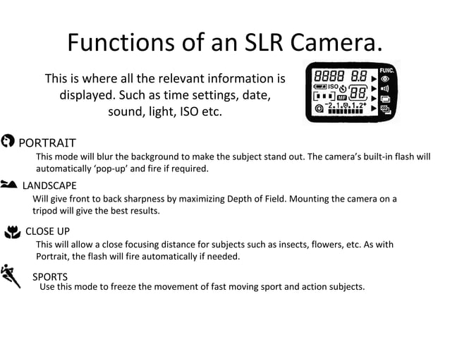 Slr & digital cameras | PPT | Photography | Arts and Crafts