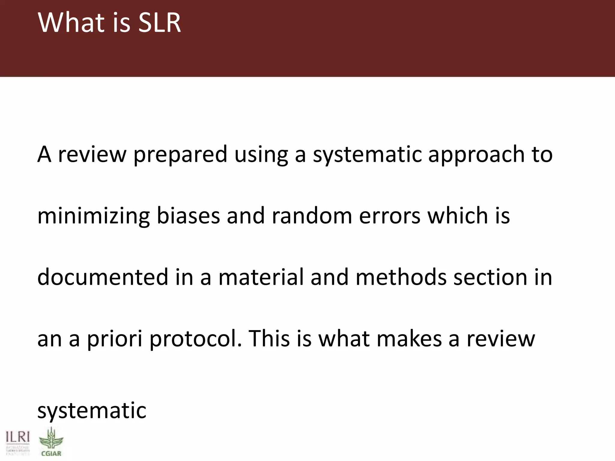 Introduction to systematic literature review | PPTX
