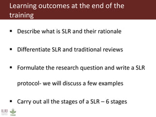 Introduction to systematic literature review | PPTX