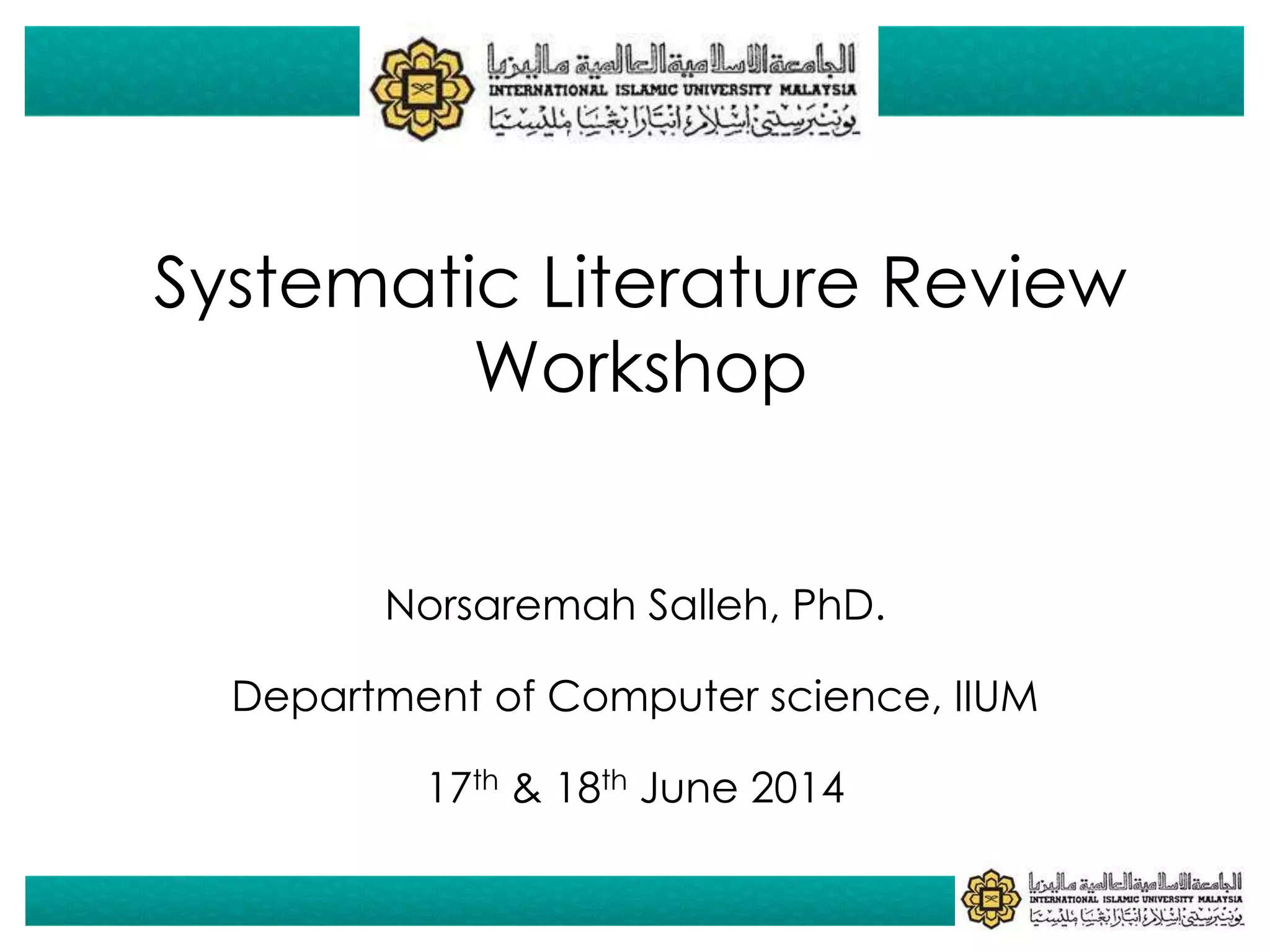 Introduction to Systematic Literature Review method | PDF