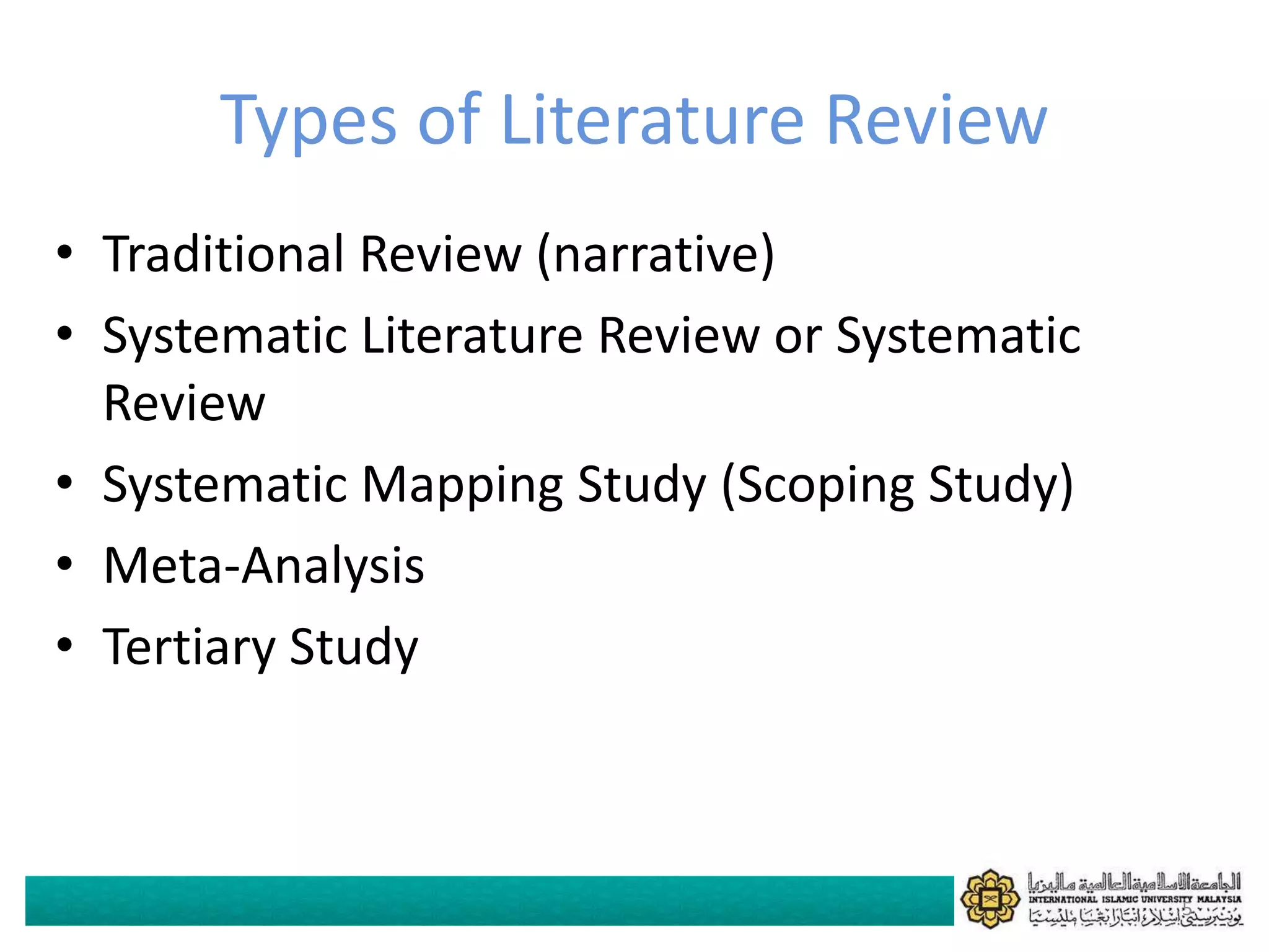 Introduction to Systematic Literature Review method | PDF