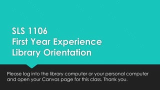 Intro to Dale Mabry Campus library and other learning resources, for general use, adapted from ...