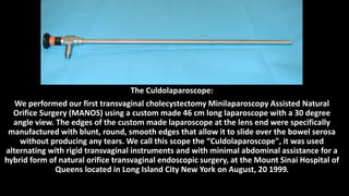 Culdolaparoscopy Cholecystectomy with Percutaneous Needle Assistance | PPT