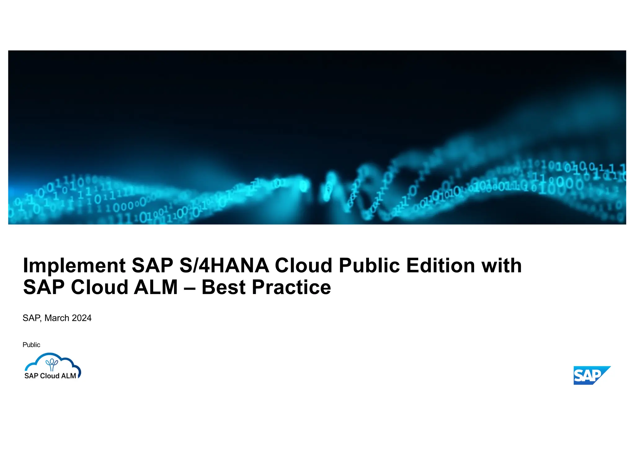 SLSC Implement S4HANA Public Edition with SAP Cloud ALM - Best Practice ...