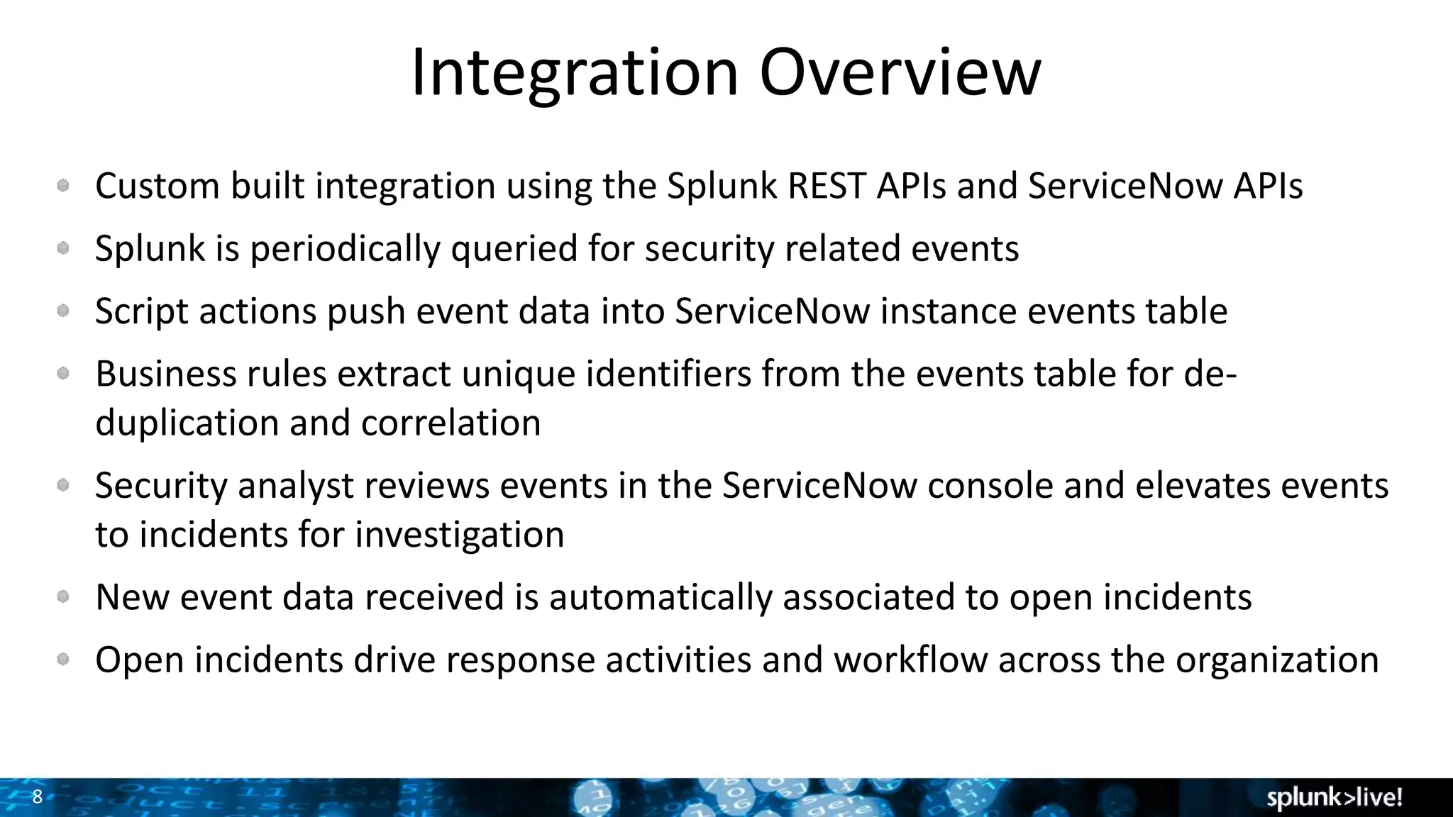SplunkLive! Customer Presentation--ServiceNow | PPTX