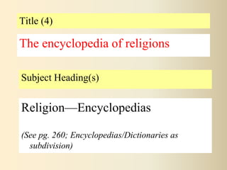 SEARS LIST OF SUBJECT HEADINGS (PRACTICE) | PPSX