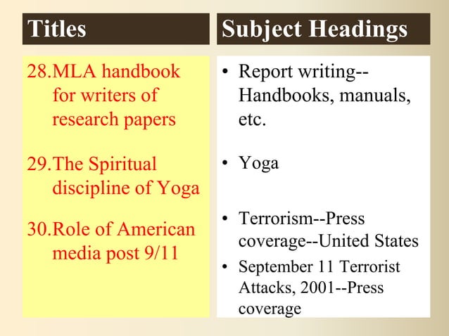 SEARS LIST OF SUBJECT HEADINGS (PRACTICE) | PPSX