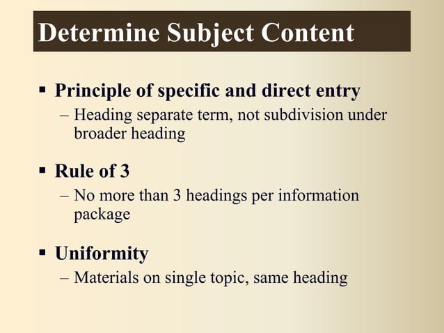 SEARS LIST OF SUBJECT HEADINGS (PRACTICE) | PPSX