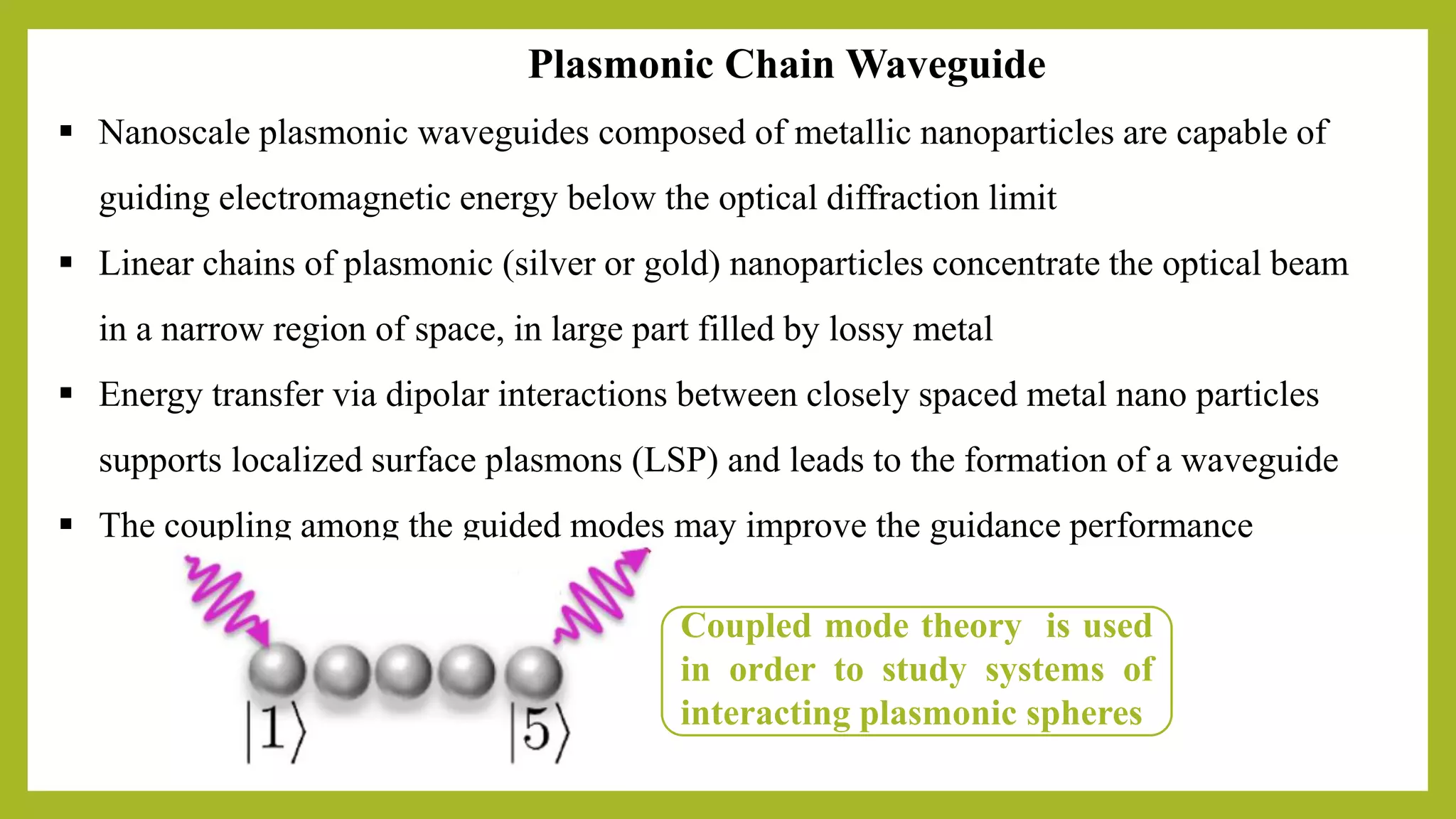 Plasmonic Chain waveguides | PDF