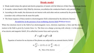 Drude Model-Dielectric constant of metals | PDF