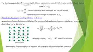 Drude Model-Dielectric constant of metals | PDF
