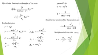Drude Model-Dielectric constant of metals | PDF