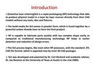 selective laser sintering;a rapid prototyping technology | PPT
