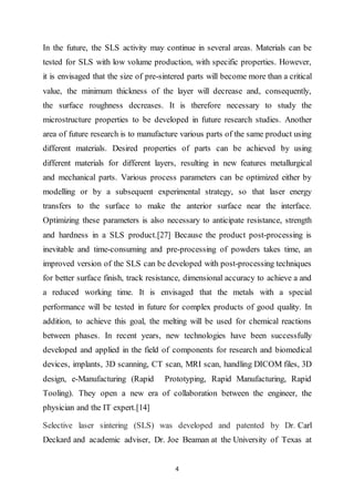 selective laser sintering;a rapid prototyping technology | DOCX