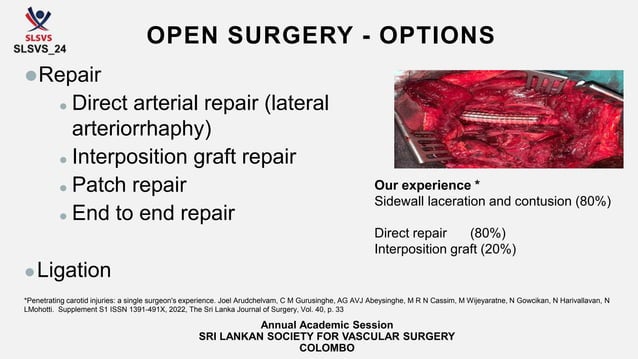 Traumatic vascular injuries in the neck; principles of management Joel ...