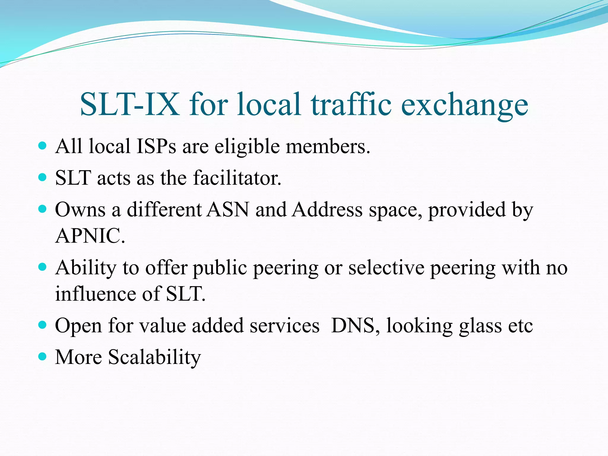 SLT-IX Setting up an Internet Exchange : Sri Lankan experience | PDF