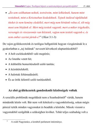 Louis Dine Simonfalvi: A tanitvanysagról | PDF