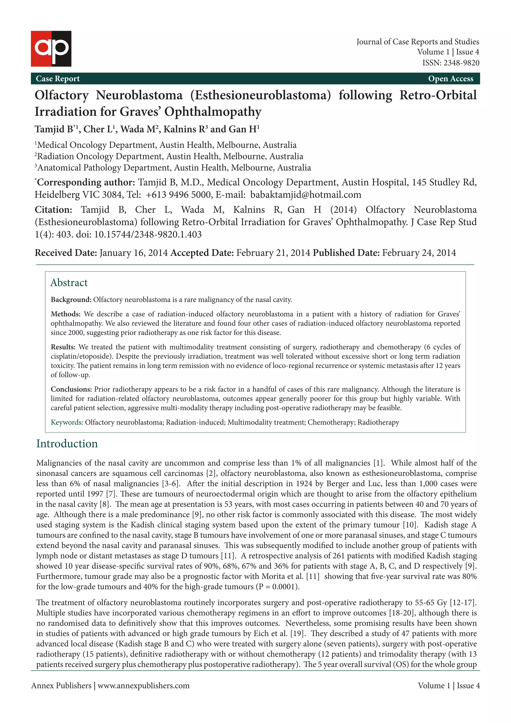 Olfactory neuroblastoma-(esthesioneuroblastoma)-following-retro-orbital ...