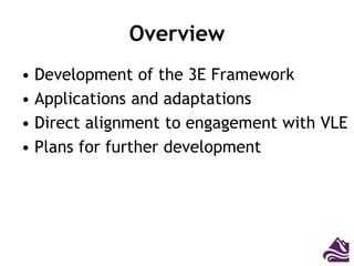 Design and further development of an evidence-based framework for ...