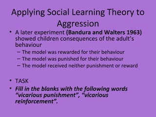 Social psychological theories of aggression - SLT A2 | PPT