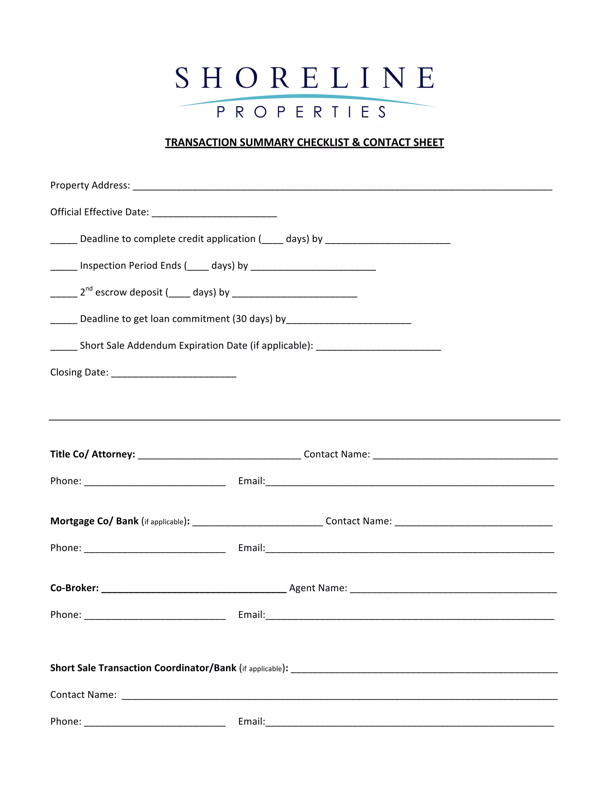 SLP transaction summary checklist | PDF