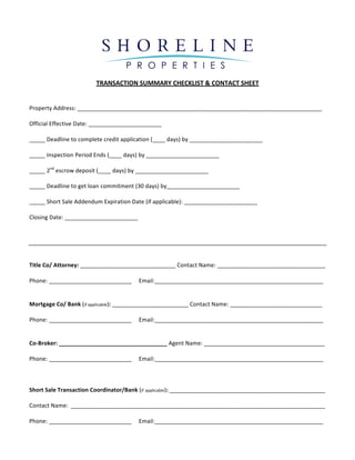 SLP transaction summary checklist | PDF