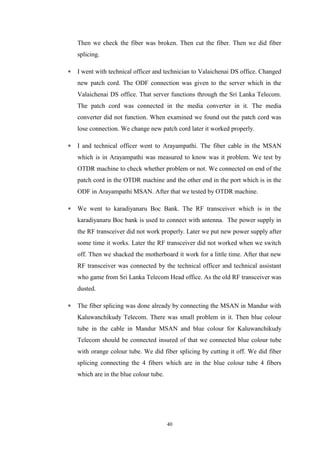 Industrial Training Report - SLT | PDF
