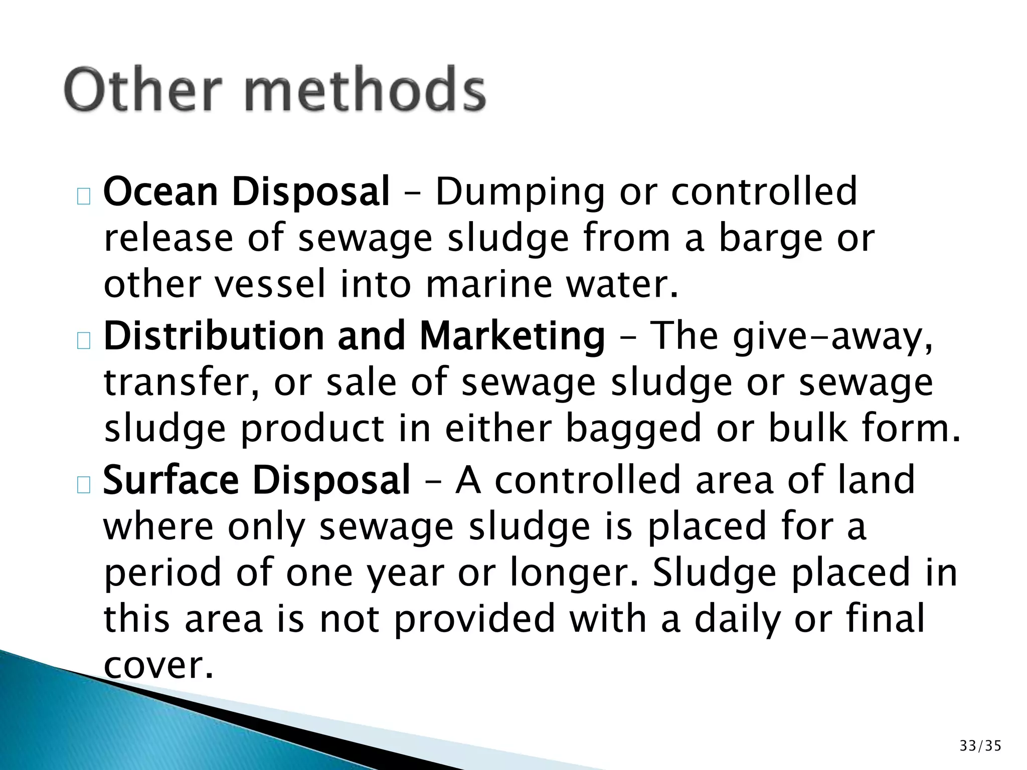 Sludge handling and disposal | PPTX