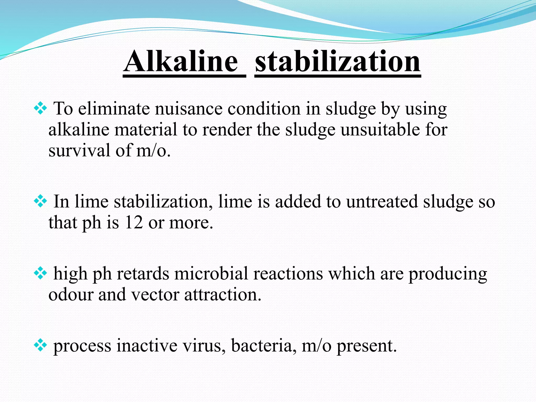 Sludge thickening and stabilization processes | PPTX